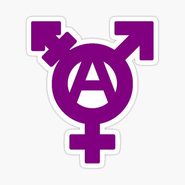 "Transgender Symbol Anarchy Symbol--Purple" Sticker for Sale by ...