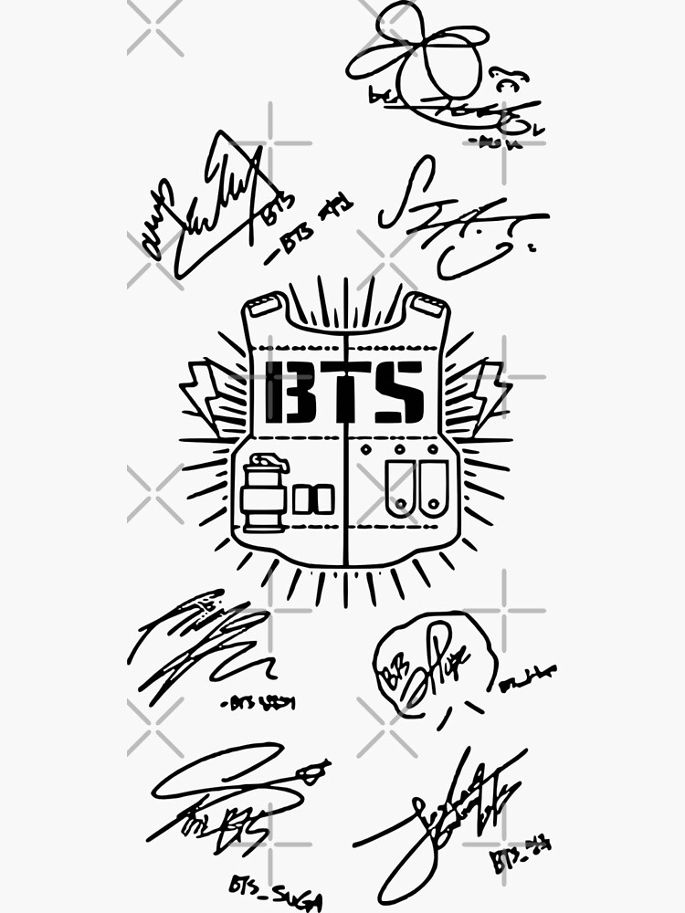 "BTS Autograph" Sticker by MahouAnimeStore | Redbubble