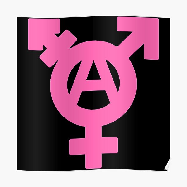 "Transgender Symbol Anarchy Symbol--Pink" Poster for Sale by SCHPiDAUU ...
