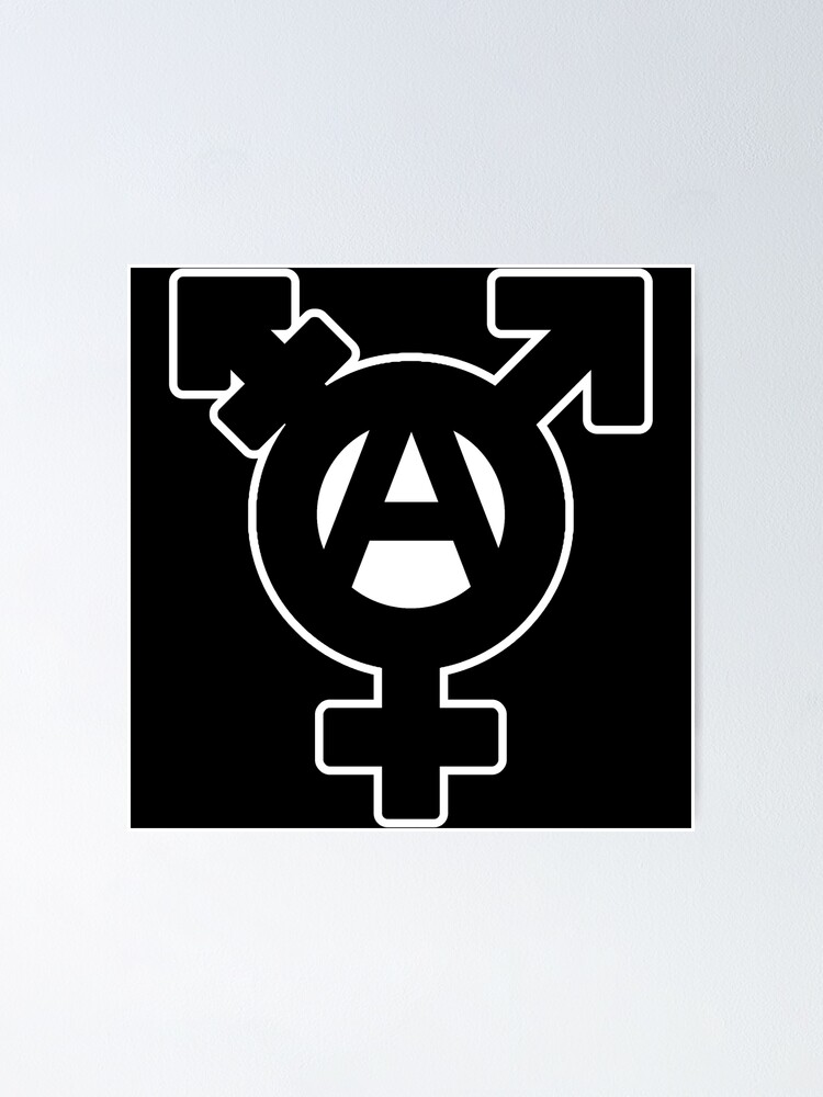 "Transgender Symbol Anarchy Symbol--Black" Poster for Sale by SCHPiDAUU ...