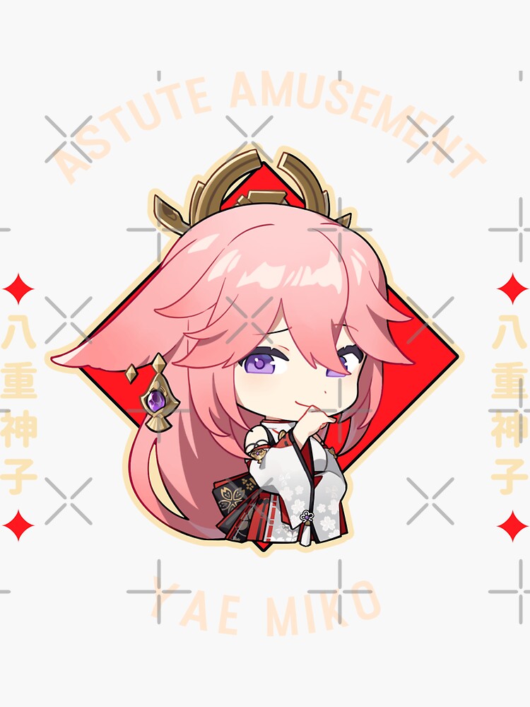 "Yae Miko Astute Amusement - Genshin Impact Chibi" Sticker by ...