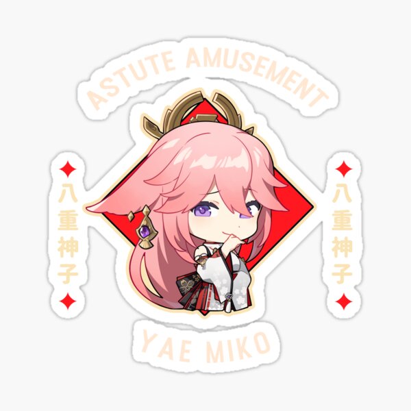 "Yae Miko Astute Amusement - Genshin Impact Chibi" Sticker by ...