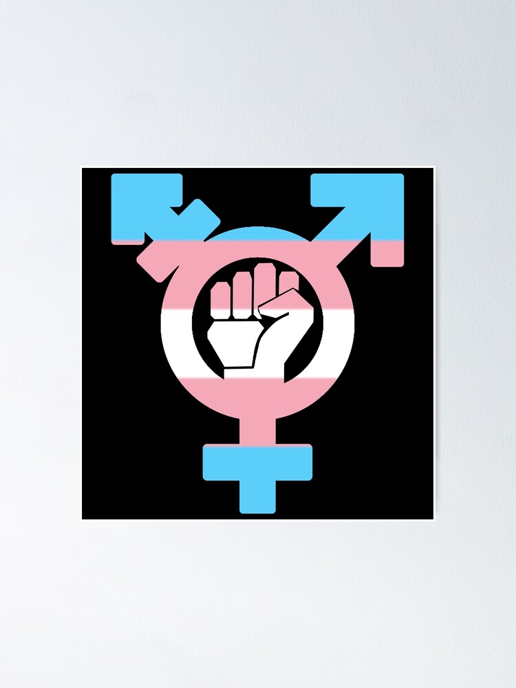 "Transgender Symbol Power Fist--Transgender Pride Colors" Poster for ...