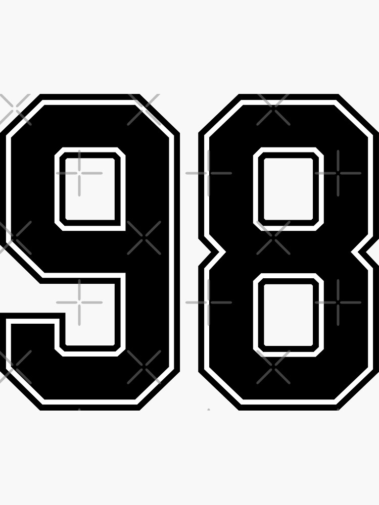 "Black Number 98 lucky sports jersey ninety eight" Sticker by ...