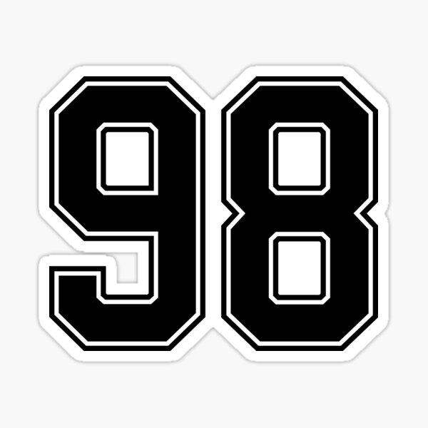 "Black Number 98 lucky sports jersey ninety eight" Sticker by ...