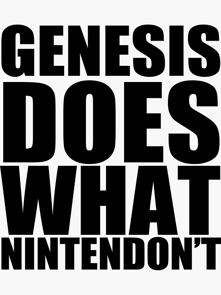 "GENESIS DOES!" Sticker for Sale by Schematics | Redbubble