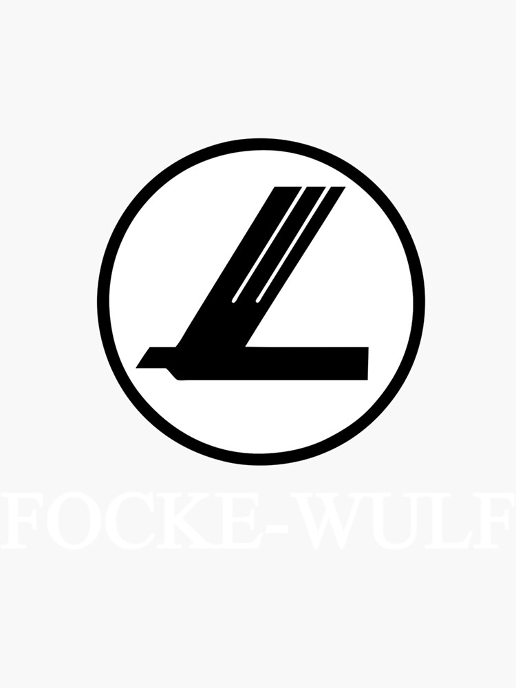 "Focke-Wulf Aircraft Logo (White) Essential T-Shirt" Sticker for Sale ...