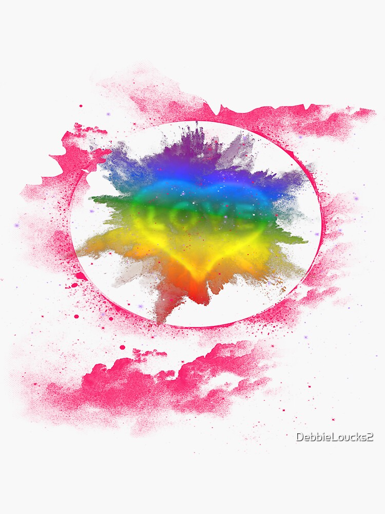 "Gay Flag Pride Black Hole Love Exploding LGBTQ Flag" Sticker by ...