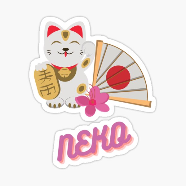 "Lucky Neko" Sticker for Sale by MahouAnimeStore | Redbubble