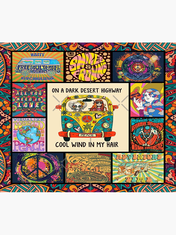 "Hippie Girl Good Vibes Trippy" Sticker for Sale by JaredBui | Redbubble
