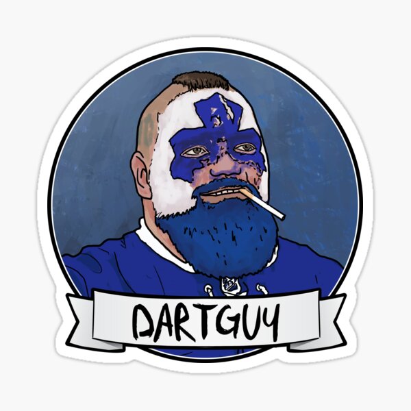 "DartGuy DartMan Leafs Fan Hockey T-shirt Love Dart Guy" Sticker for ...