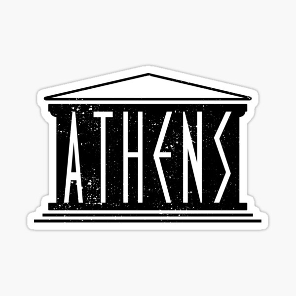 "Athens Logo Typography" Sticker by PanosTsalig | Redbubble