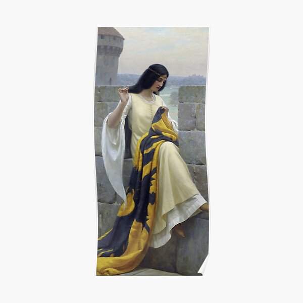 "Stitching The Standard by Edmund Blair Leighton" Poster for Sale by ...