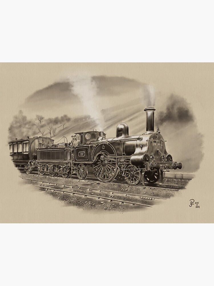 "LNWR Locomotive, "Peel" of the "Problem" Class, Sepia" Sticker for ...