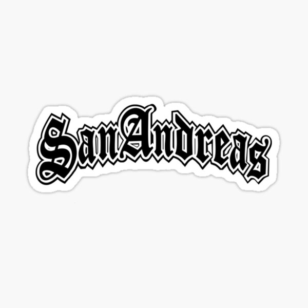 "Grand Theft Auto San Andreas Logo T-Shirt" Sticker by AnjarDantinger ...