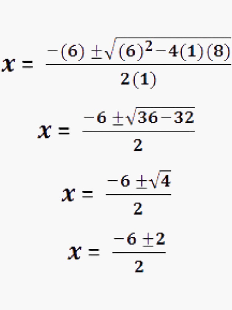 Pegatina «Fórmula cuadrática» de alamuk96 | Redbubble