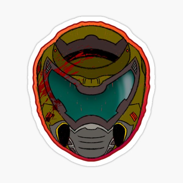 Doom Slayer Helmet” Doom" Sticker by IdiotixOfficial | Redbubble