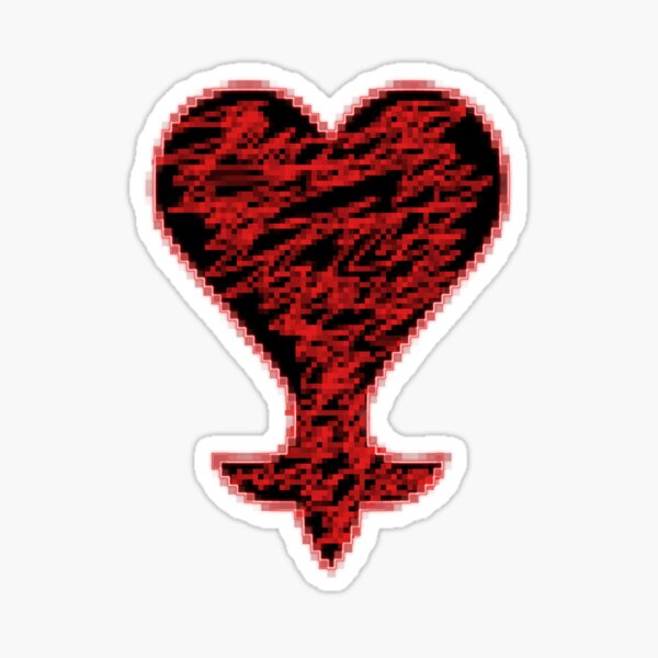 "Heartless 8bit style red neon" Sticker for Sale by findingNull | Redbubble
