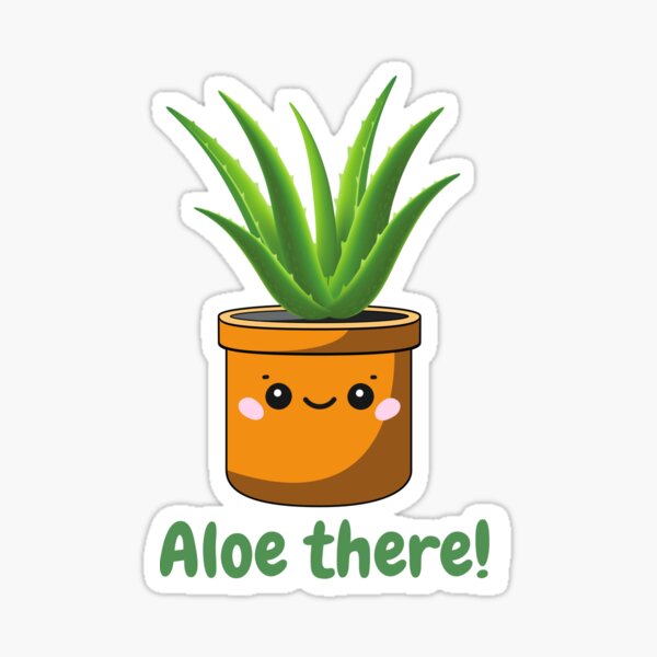 "Cute aloe, Aloe there, Cute aloe vera plant in pot, Funny succulent ...