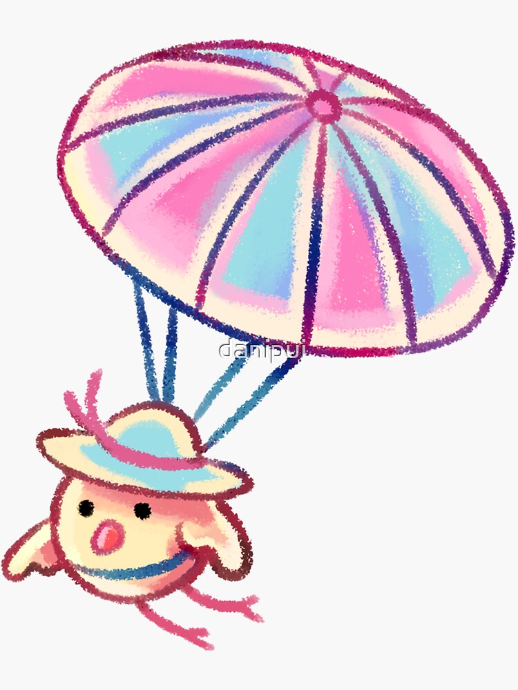 "Chick with Parachute, Mini Piu" Sticker for Sale by danipui | Redbubble
