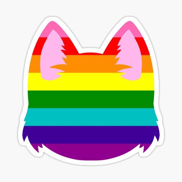 "gay (1978 original) MLM flag cat" Sticker by kaciecat | Redbubble