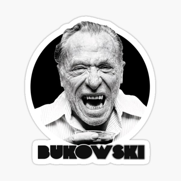 "Retro Laughing Charles Bukowski Tribute - Charles Bukowski" Sticker by ...