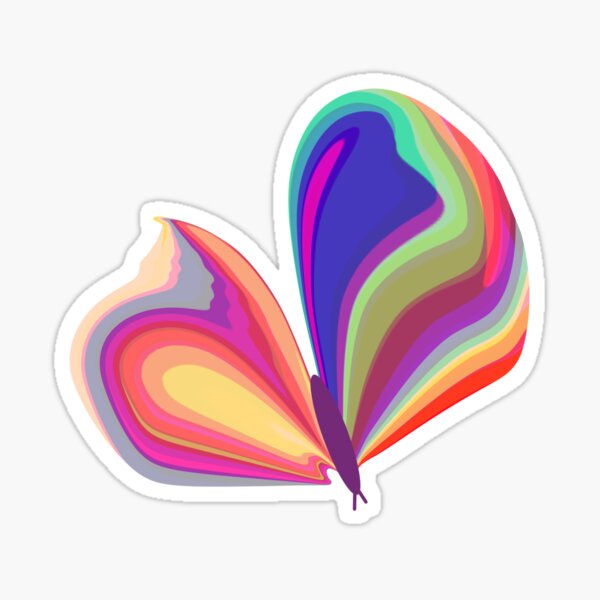 "Rainbow Butterfly " Sticker for Sale by artkart01 | Redbubble