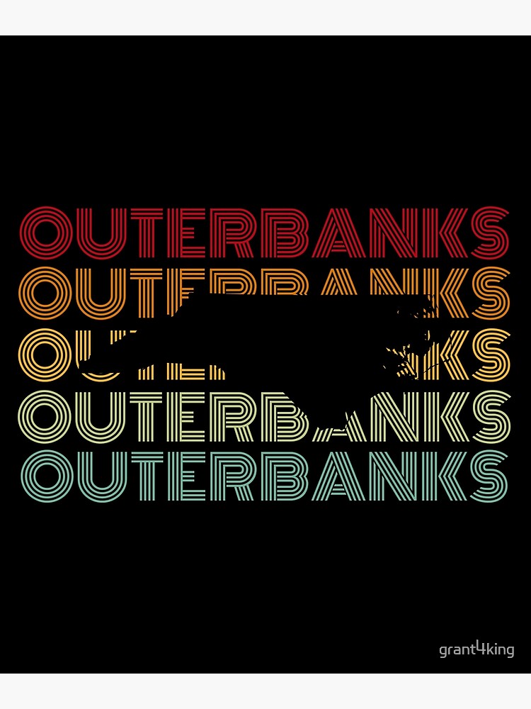 "70s Retro Style OBX Retro Beach Map NC Vacation Outer Banks product ...