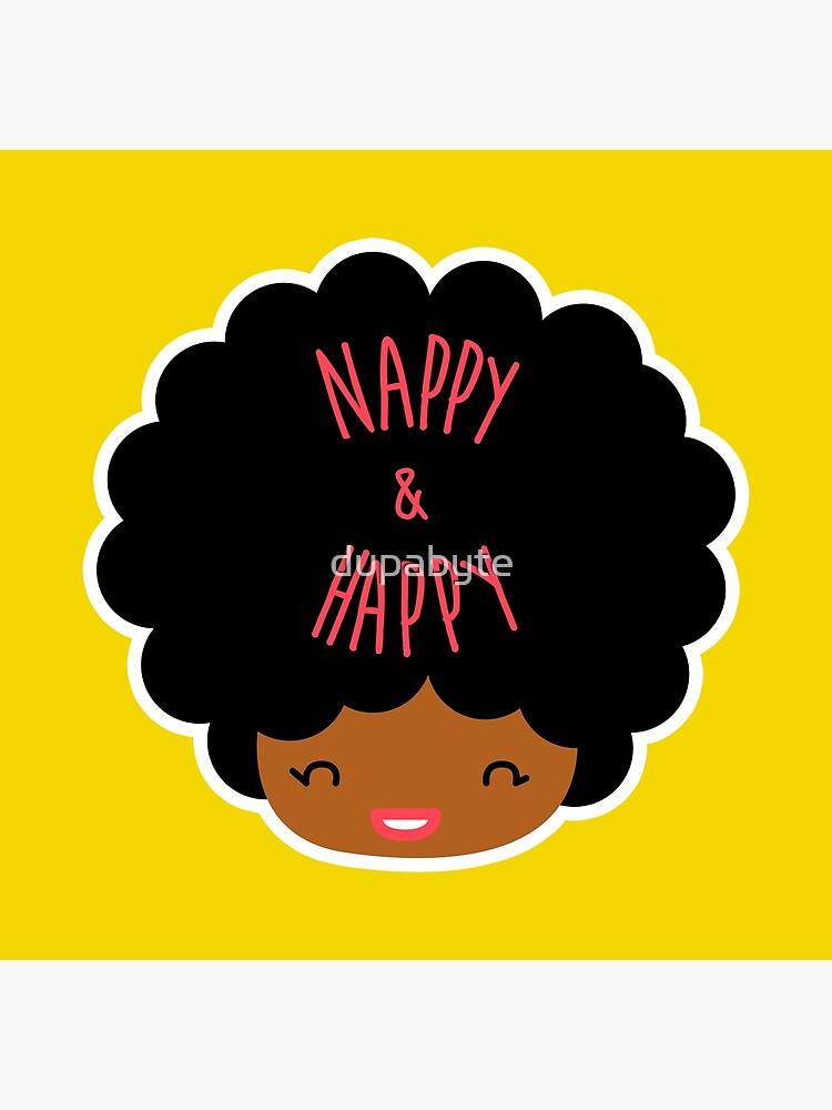 "Happy Nappy Afro" Poster for Sale by dupabyte | Redbubble