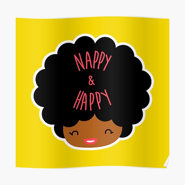 "Happy Nappy Afro" Poster for Sale by dupabyte | Redbubble