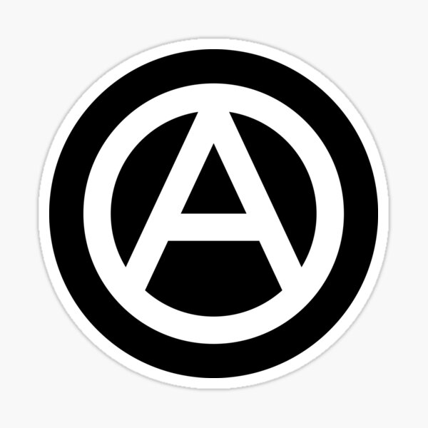 "WHITE Anarchy symbol " Sticker for Sale by newsoftbg | Redbubble