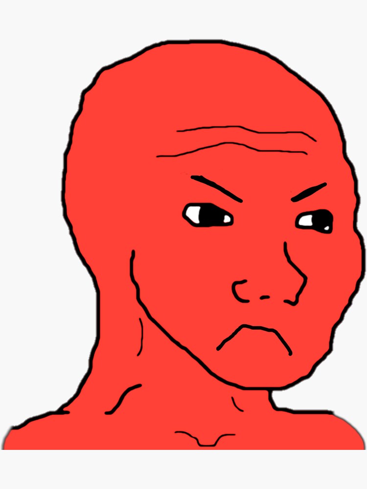 "Wojak Red" Sticker for Sale by marjard | Redbubble