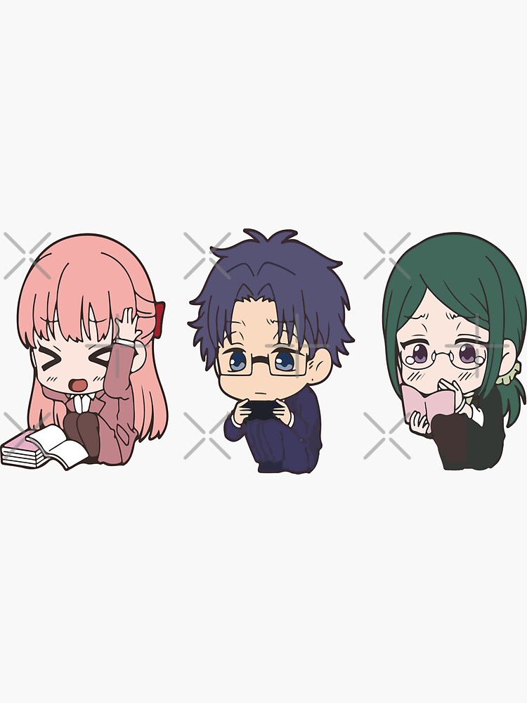 "love is hard for otaku | Wotakoi" Sticker by Blood-of-GHOST | Redbubble
