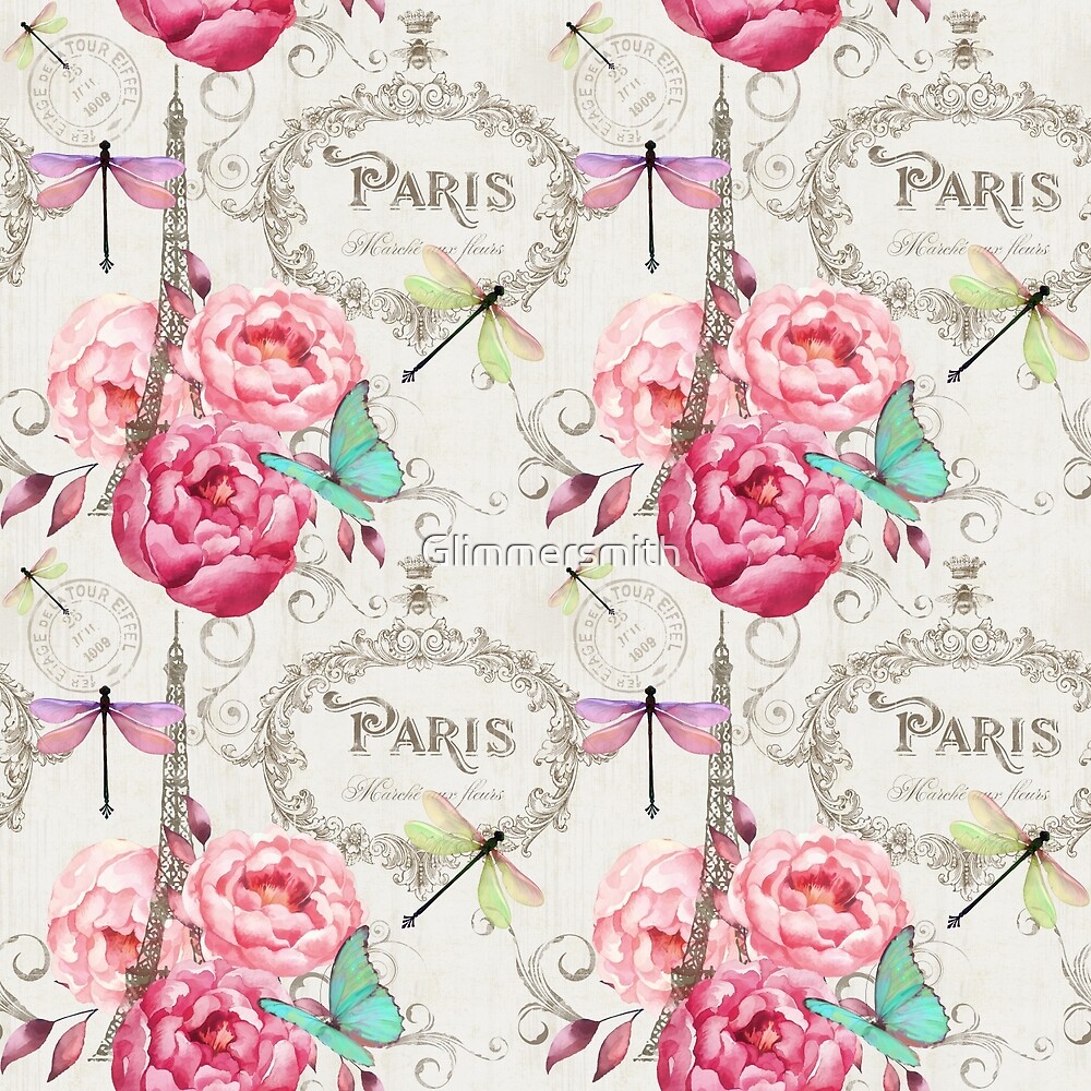 "Paris Flower Market repeating pattern" by Glimmersmith | Redbubble