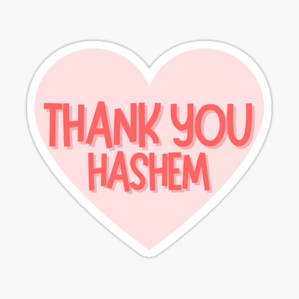 "Thank You Hashem" Sticker for Sale by naomi-silver | Redbubble