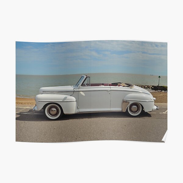 "Classic White Ford Super Delux convertible motorcar" Poster for Sale ...