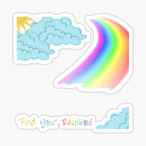 "Find your rainbow " Sticker for Sale by Puns-N-Such | Redbubble