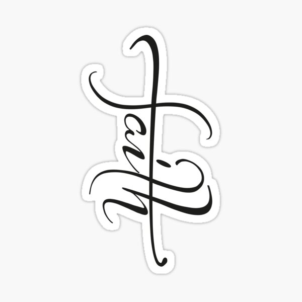 "Faith Cross, Script" Sticker for Sale by AbideApparel | Redbubble