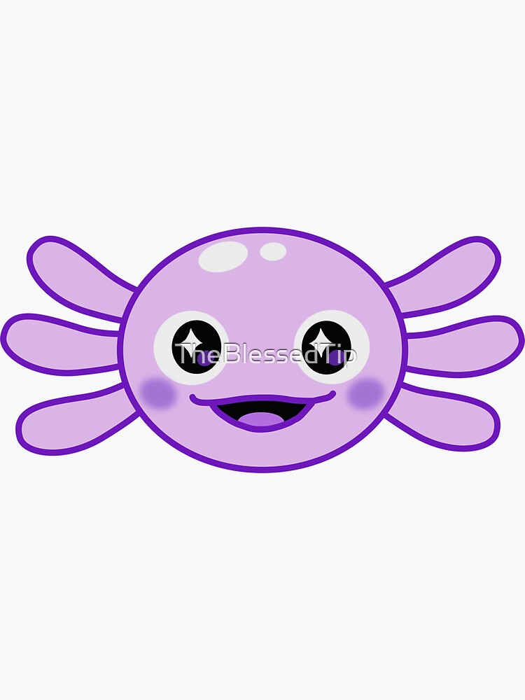 "CUTE PURPLE AXOLOTL" Sticker for Sale by TheBlessedTip | Redbubble