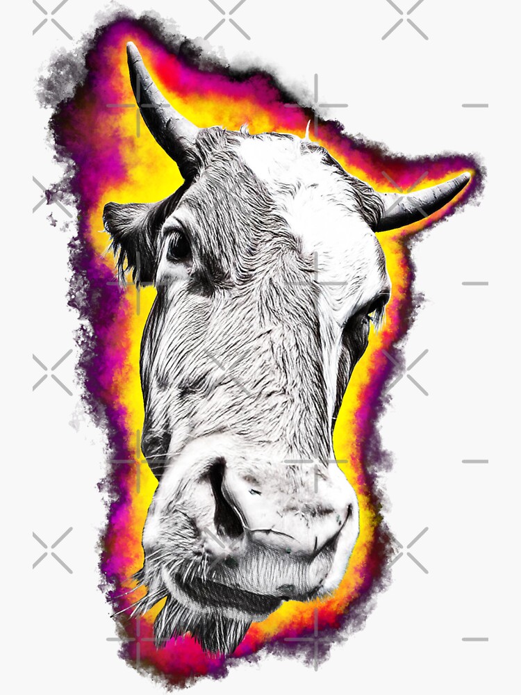 "Shiny Cow" Sticker by KapPlanet | Redbubble