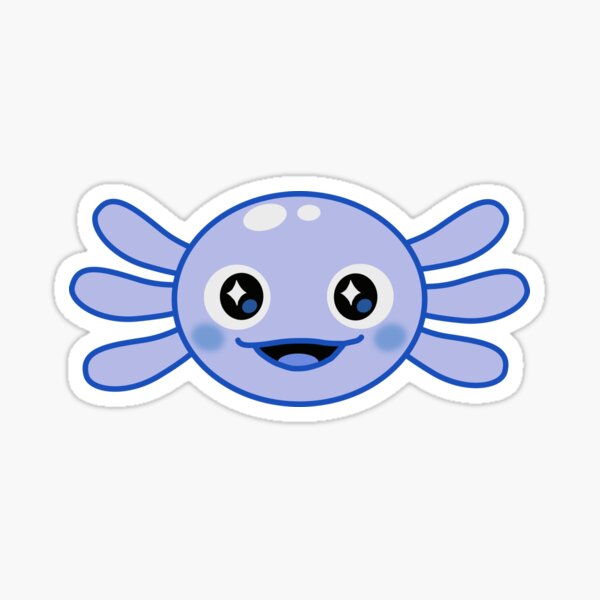 "CUTE DARK BLUE AXOLOTL" Sticker for Sale by TheBlessedTip | Redbubble