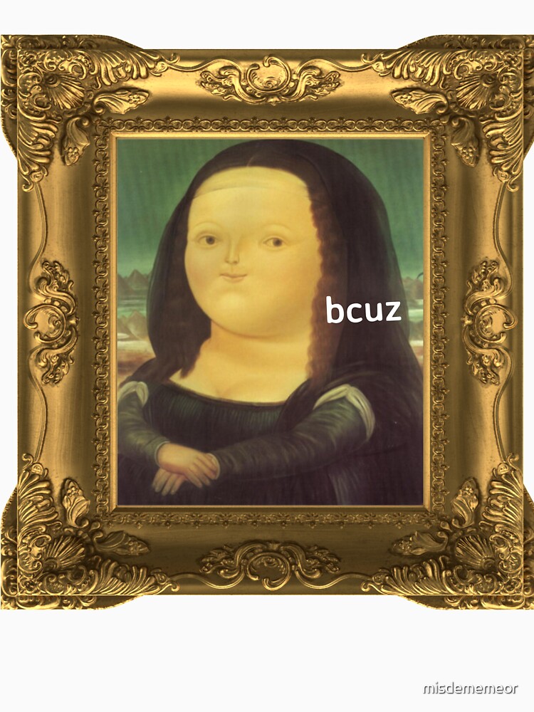 "Bcuz Meme Framed" Essential T-Shirt for Sale by misdememeor | Redbubble