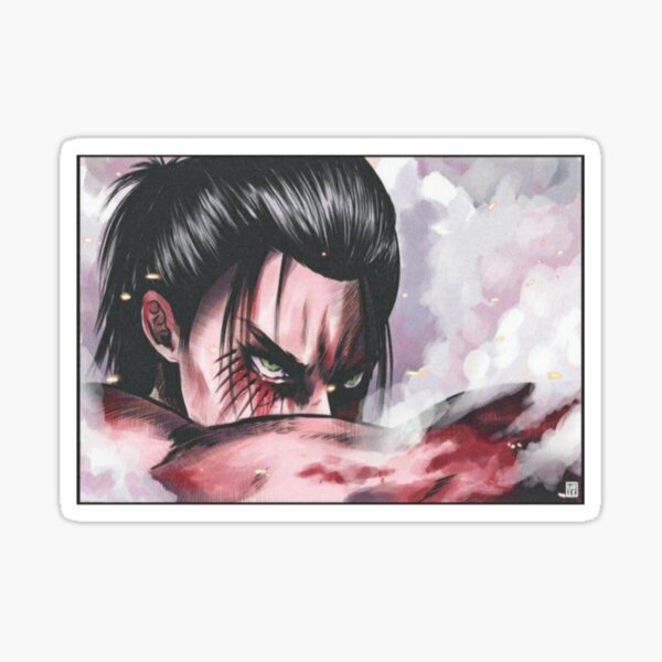 "Manbun Eren Yeager" Sticker for Sale by designhamza | Redbubble