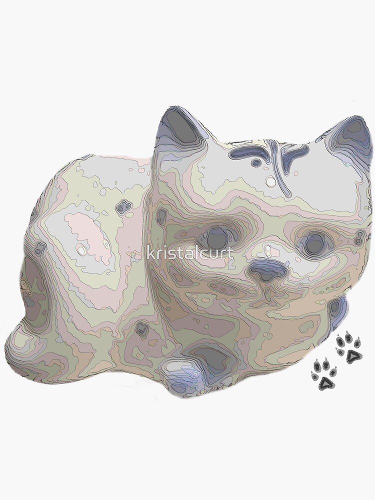 "Cat Contour" Sticker for Sale by kristalcurt | Redbubble