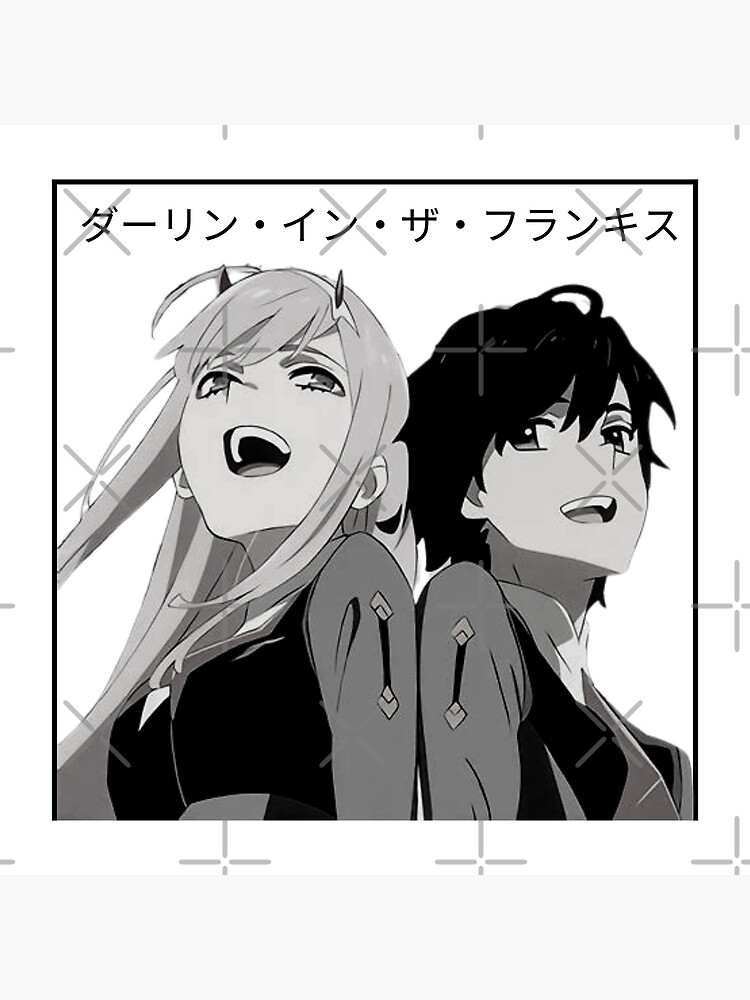 Lámina fotográfica «Darling in the Franxx - Zero Two y Hiro - B&N» de ...