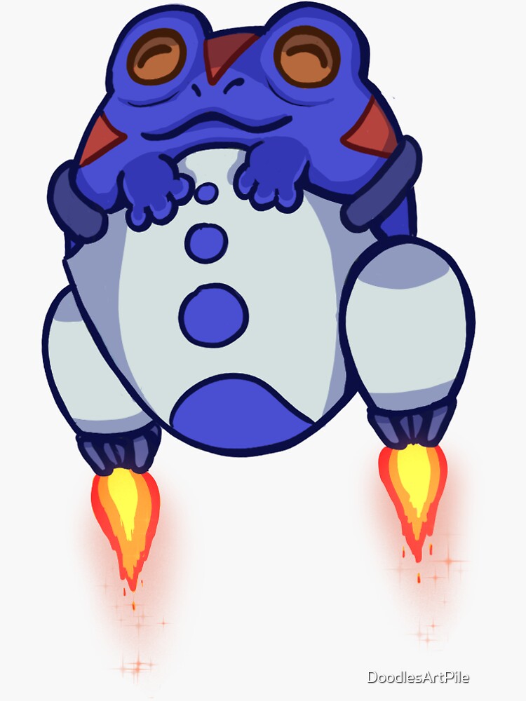 "Jetpack Frog" Sticker by DoodlesArtPile | Redbubble