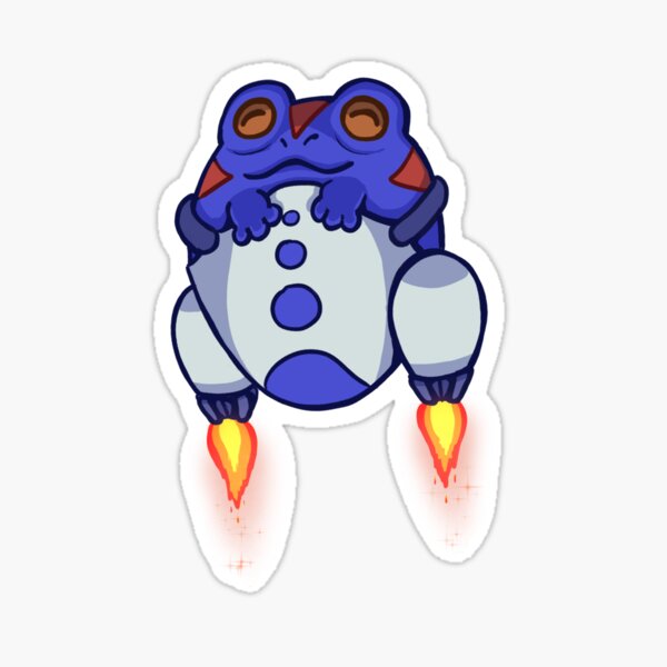 "Jetpack Frog" Sticker by DoodlesArtPile | Redbubble