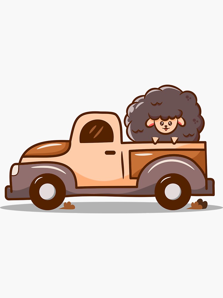 "Cute Sheep Riding Car Illustration" Sticker for Sale by yuandesignreal ...
