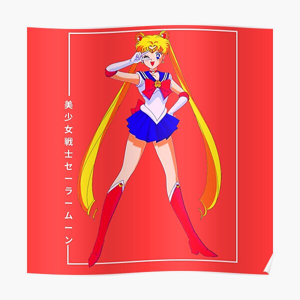 "Sailor Moon - Red Background - Stance 2" Poster for Sale by tangelos ...