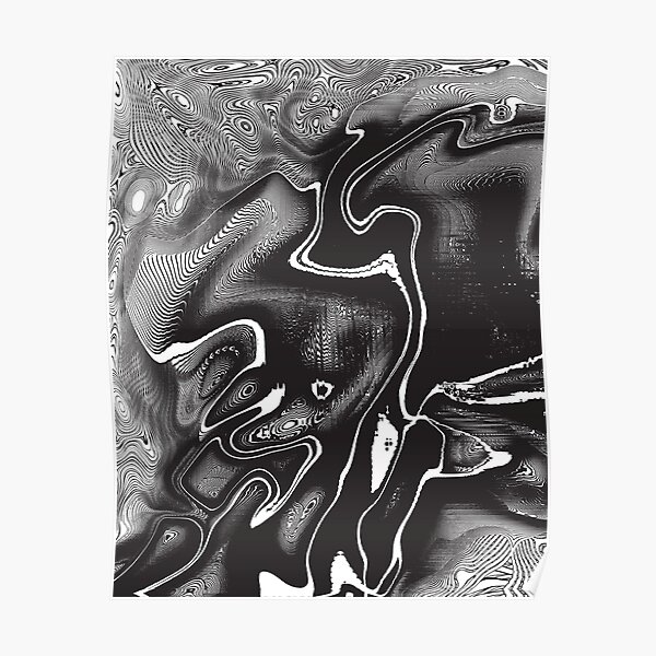 "Trippy Distorted Black and White Mesh" Poster for Sale by Sonaa ...